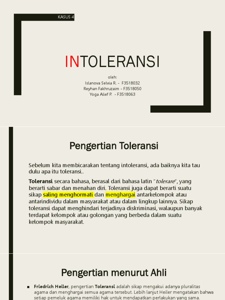 Intoleransi | PDF