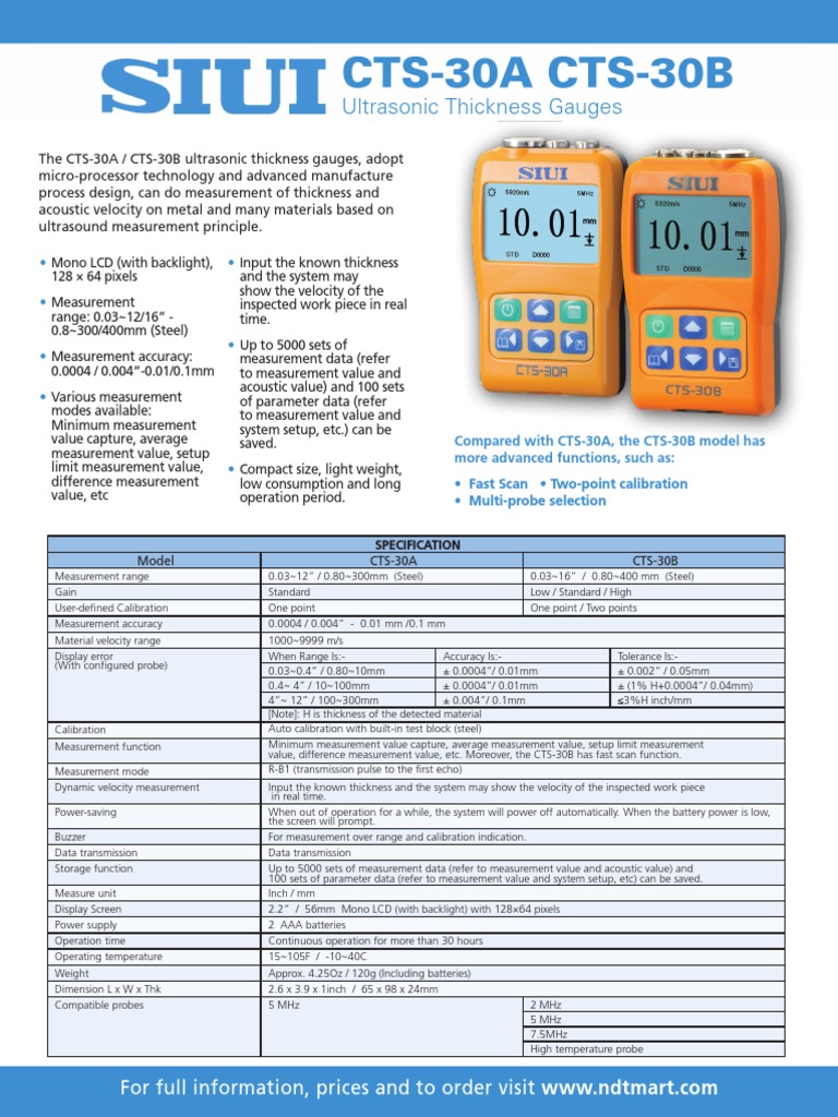 CTS 30 | PDF | Ultrasound | Calibration