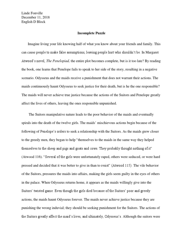 Penelopiad Paper | PDF | Penelope