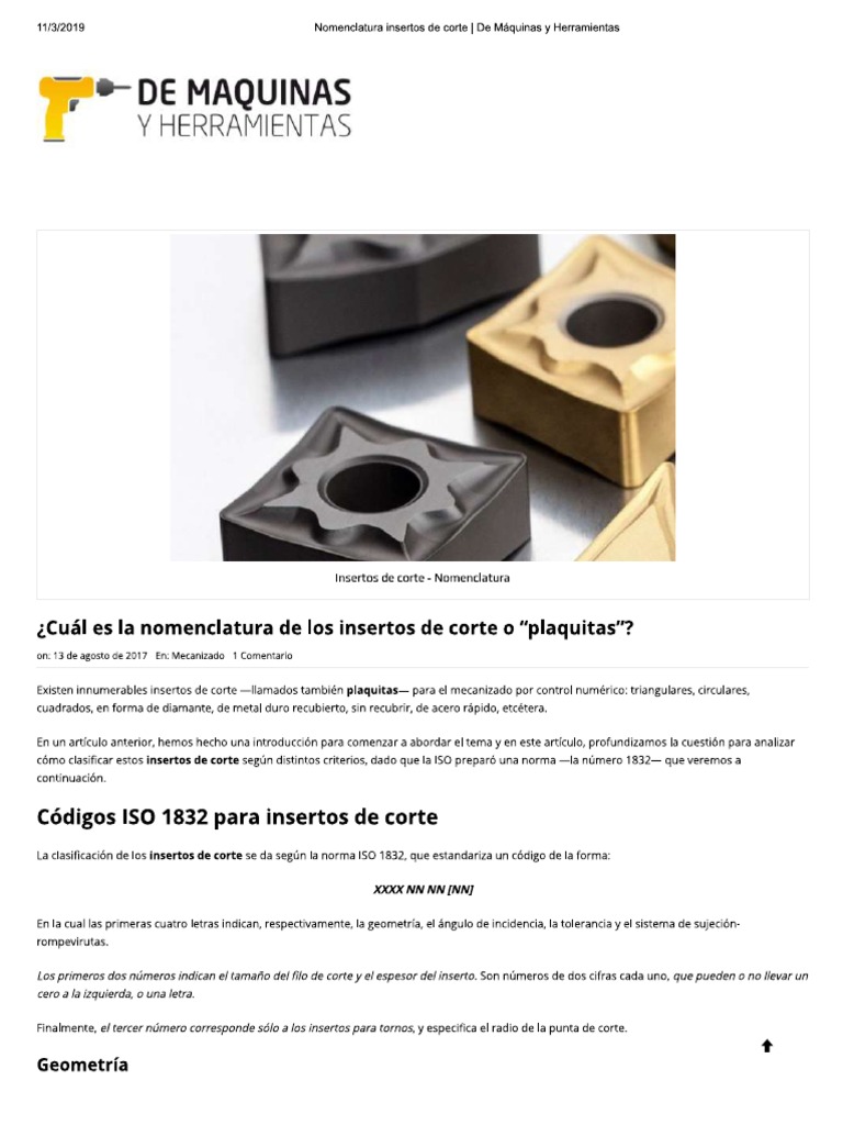 Tablas de Herramientas | PDF