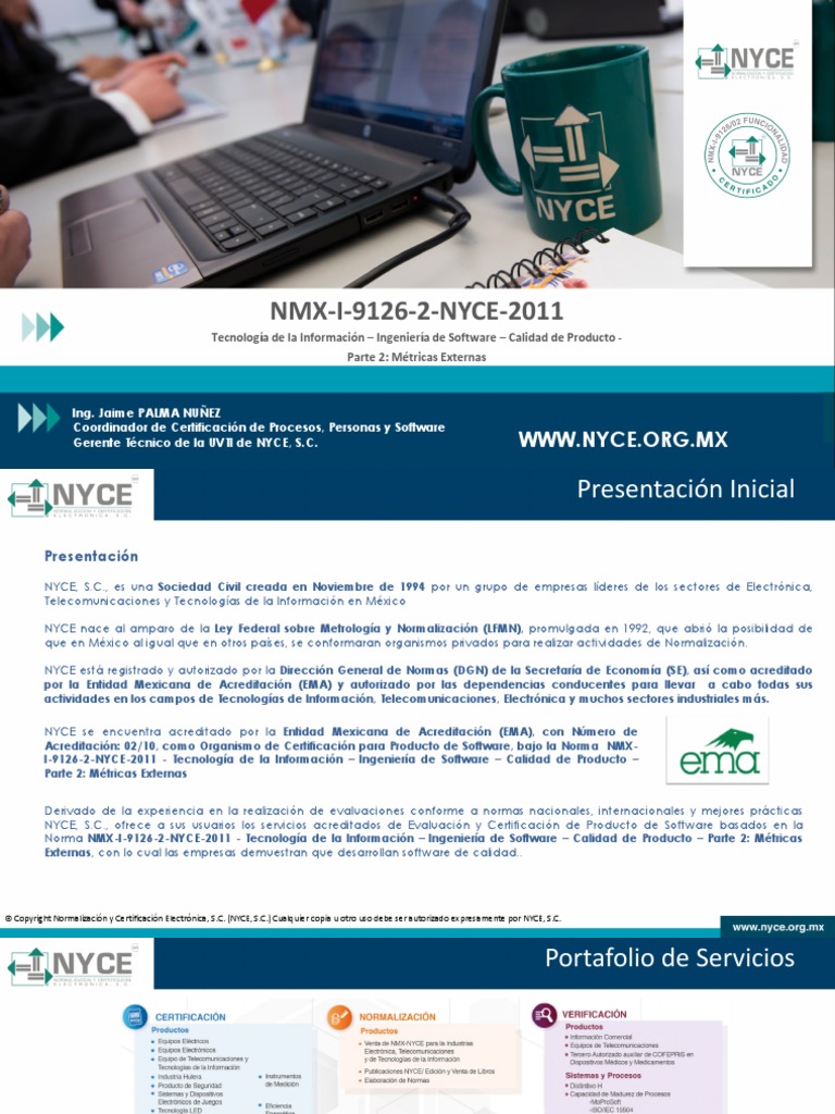 Portafolio de Servicios NYCE CLIENTES NMX I 9126 Nuevo | PDF | Software ...