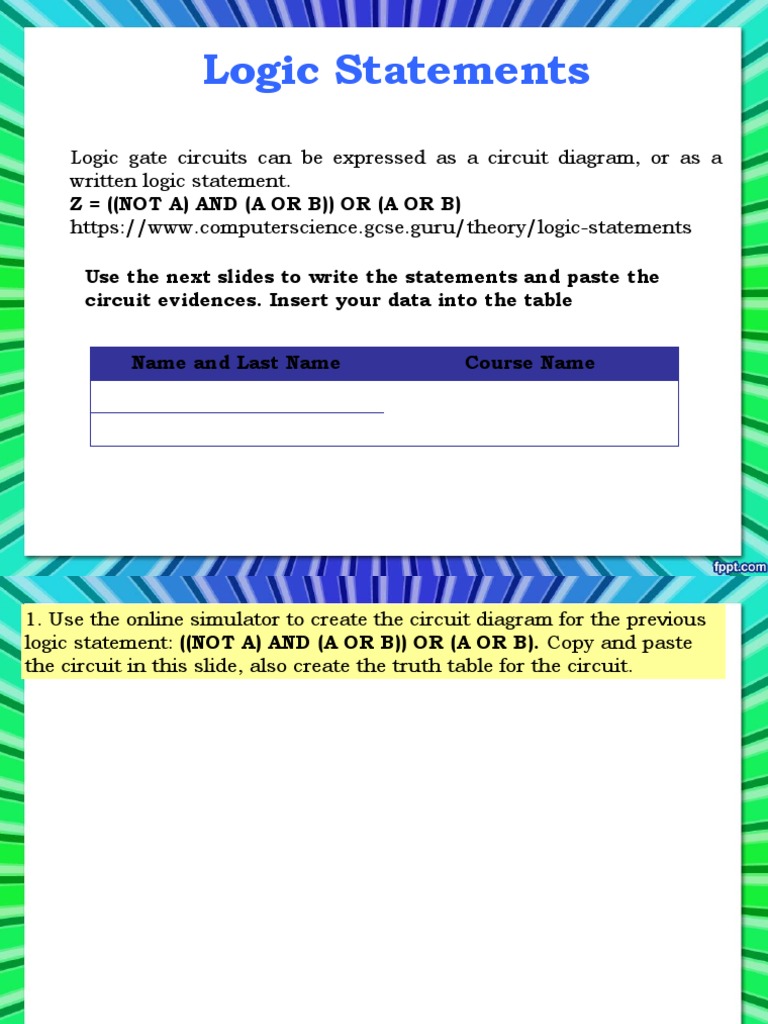 Logic Statements and Circuit Diagrams | PDF
