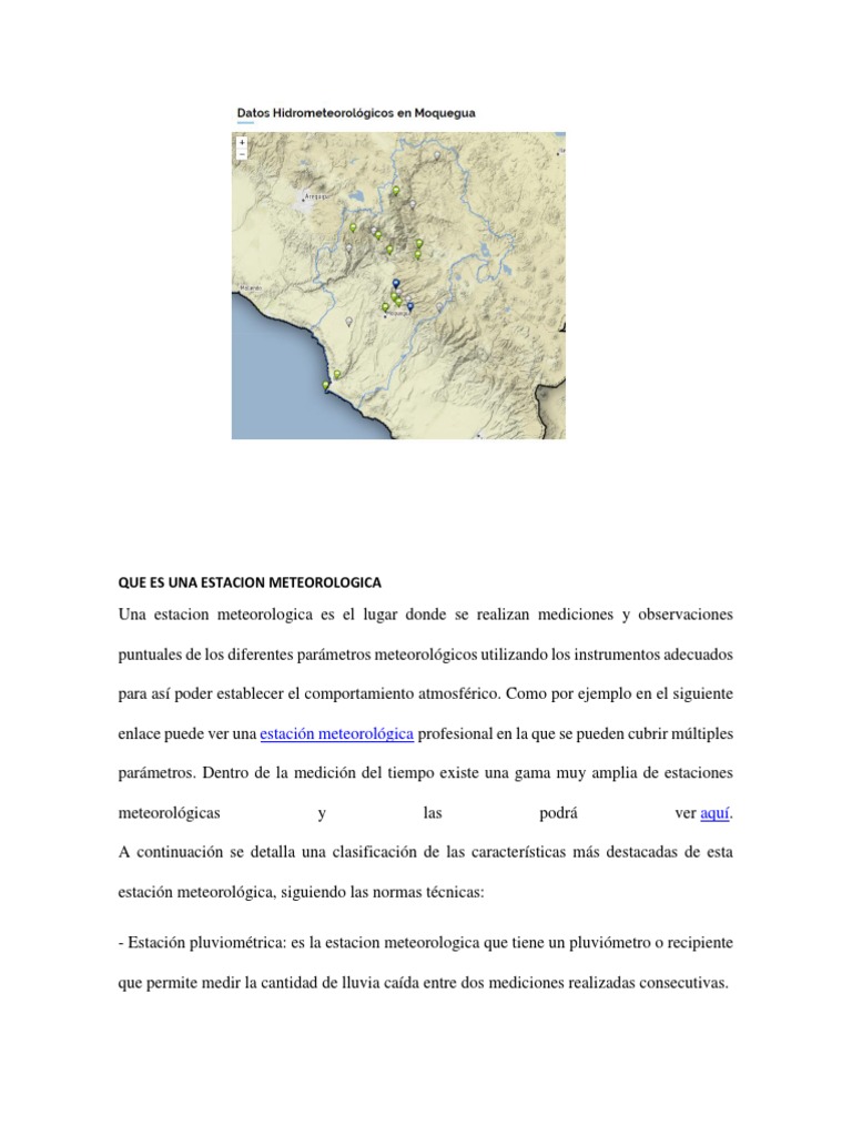 Que Es Una Estacion Meteorologica | PDF | Meteorología | Precipitación