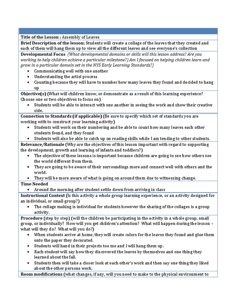Lesson Plan Template3 | PDF | Differentiated Instruction | Lesson Plan