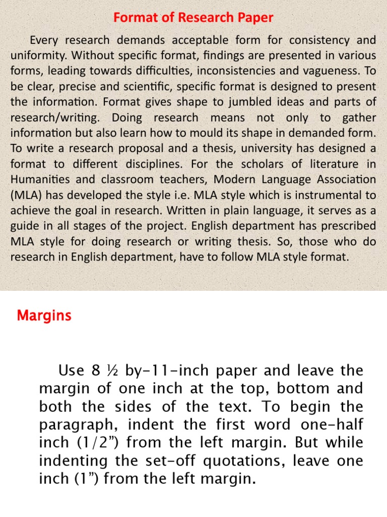 MLA Format Guidelines for Research Papers | PDF | Writing | Note ...