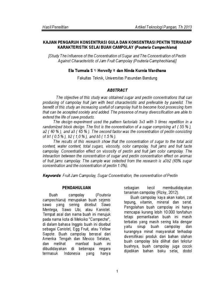 Artikel Selai Buah Campolay | PDF