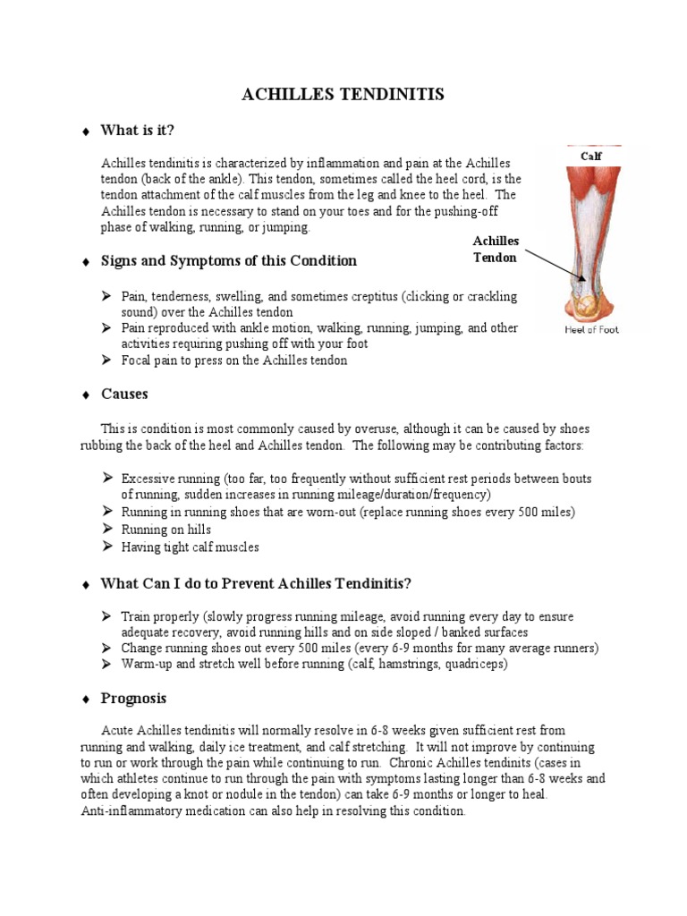 Achilles Tendinitis | PDF | Running | Musculoskeletal System