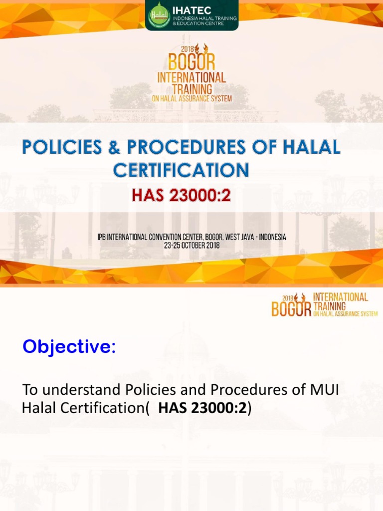 Policy and Procedure of Halal Certification - 2018 PDF | PDF | Real ...