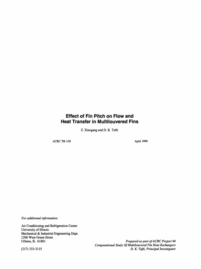 Effect of Fin Pitch On Flow and Heat Transfer in Multilouvered Fins ...