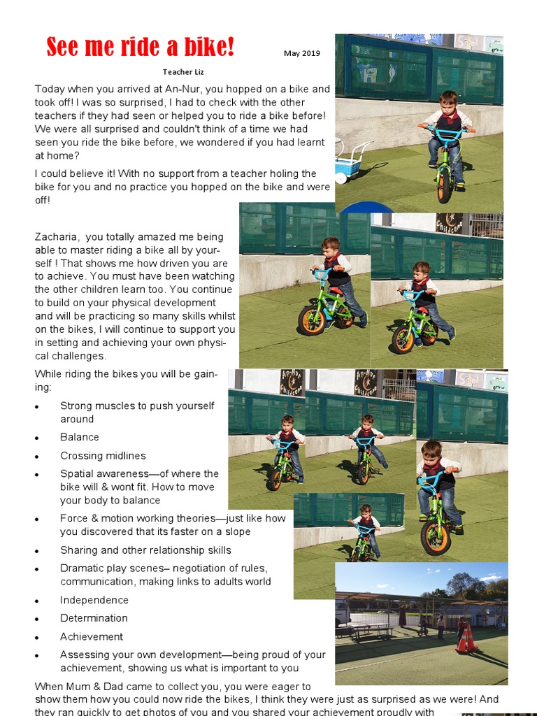 See Me Ride A Bike!: May 2019 Teacher Liz | PDF | Self-Improvement