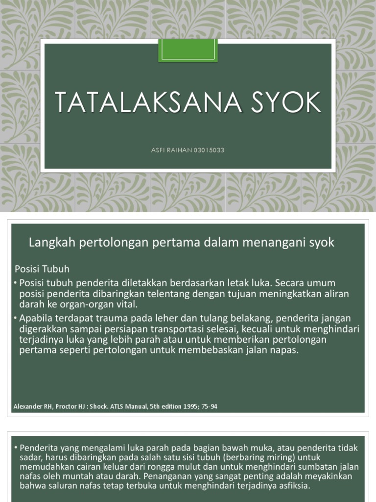 Tatalaksana Syok | PDF