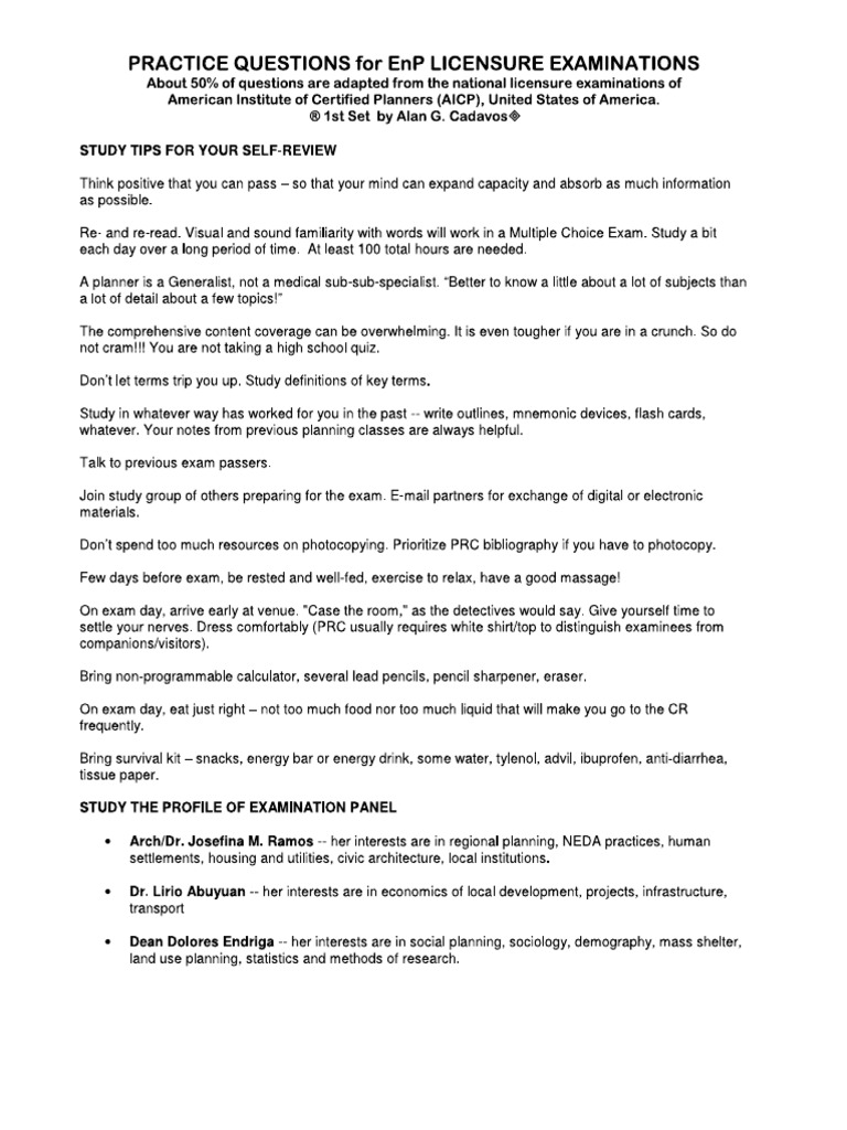 ECOPOLIS Practice Questions For EnP Licensure Exam PDF | PDF