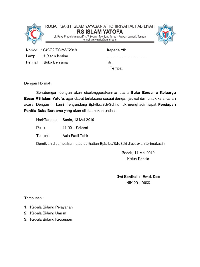 Surat Undangan Bukber | PDF