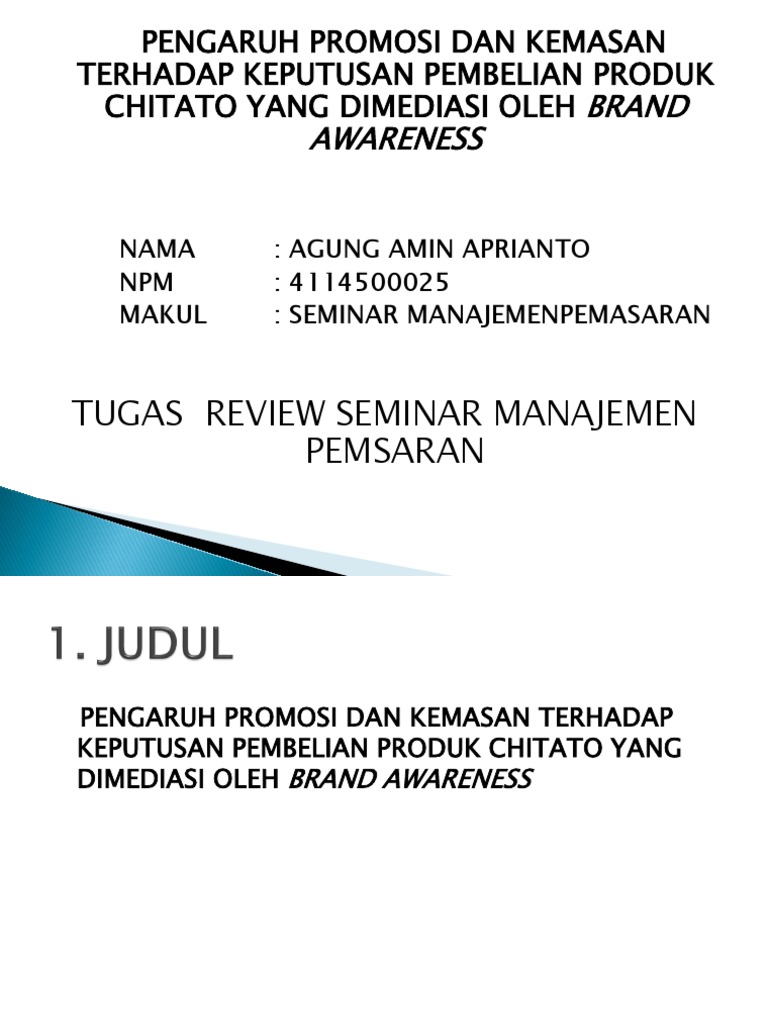 Pengaruh Promosi Dan Kemasan Terhadap Keputusan Pembelian Produk ...