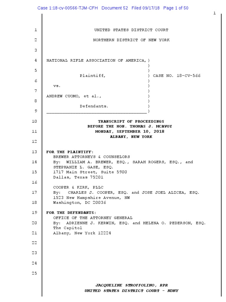 52 Transcript of Proceedings | PDF | First Amendment To The United ...
