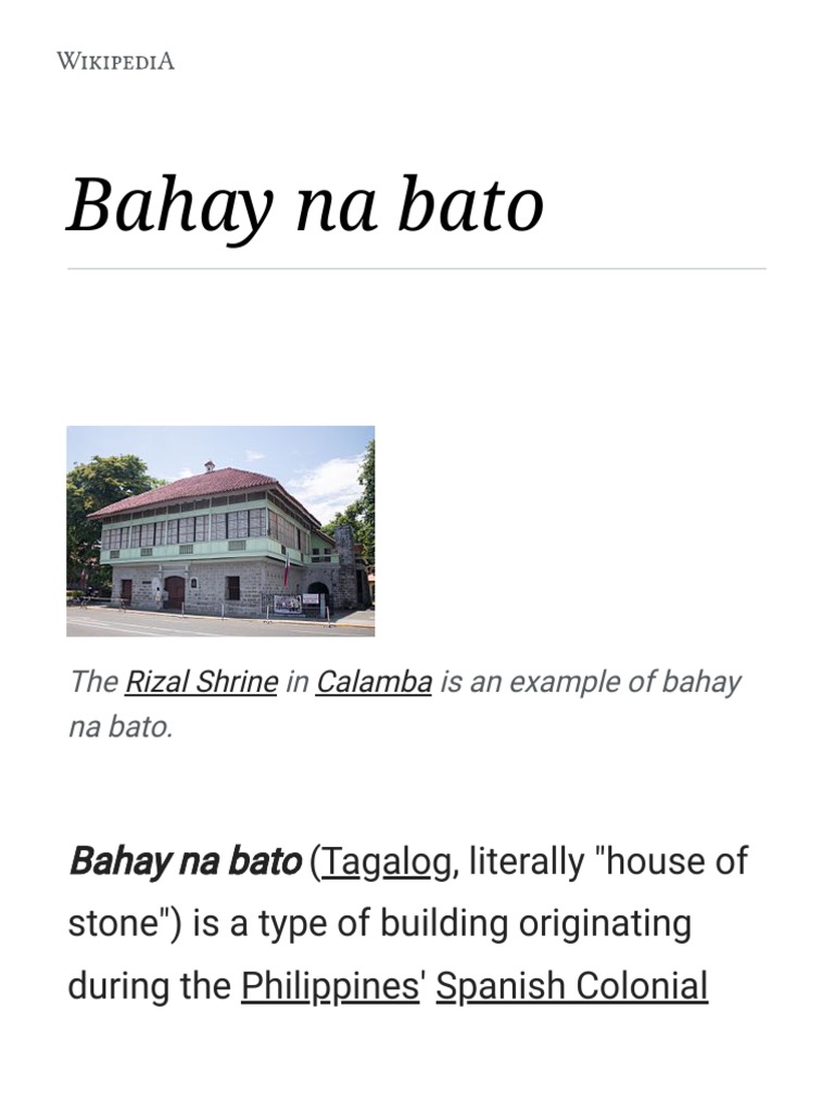 Overview of Bahay na Bato Architecture | PDF | Architectural Elements ...
