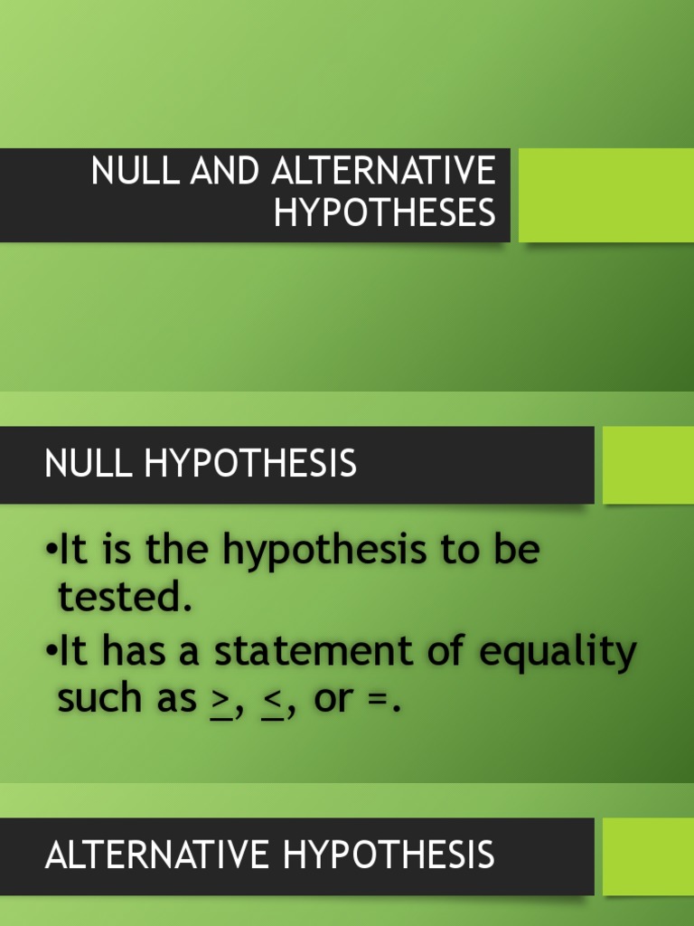 Null vs. Alternative Hypotheses Guide | PDF | Null Hypothesis | P Value