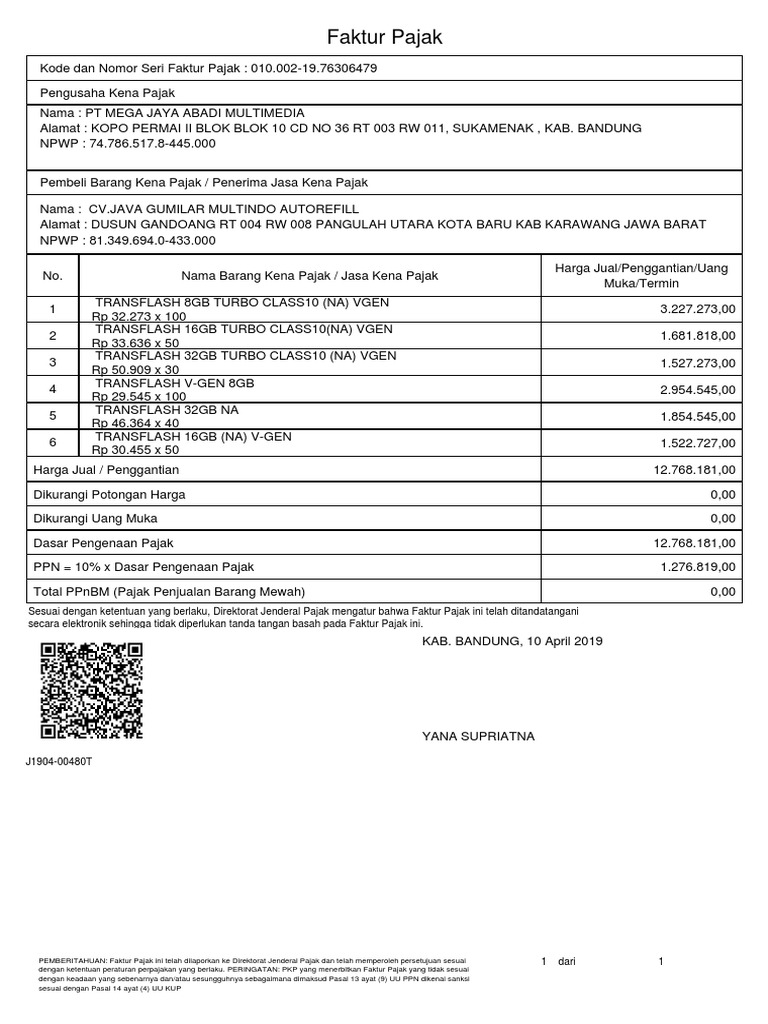 FP CV Java Gumilar 10-04-2019 | PDF