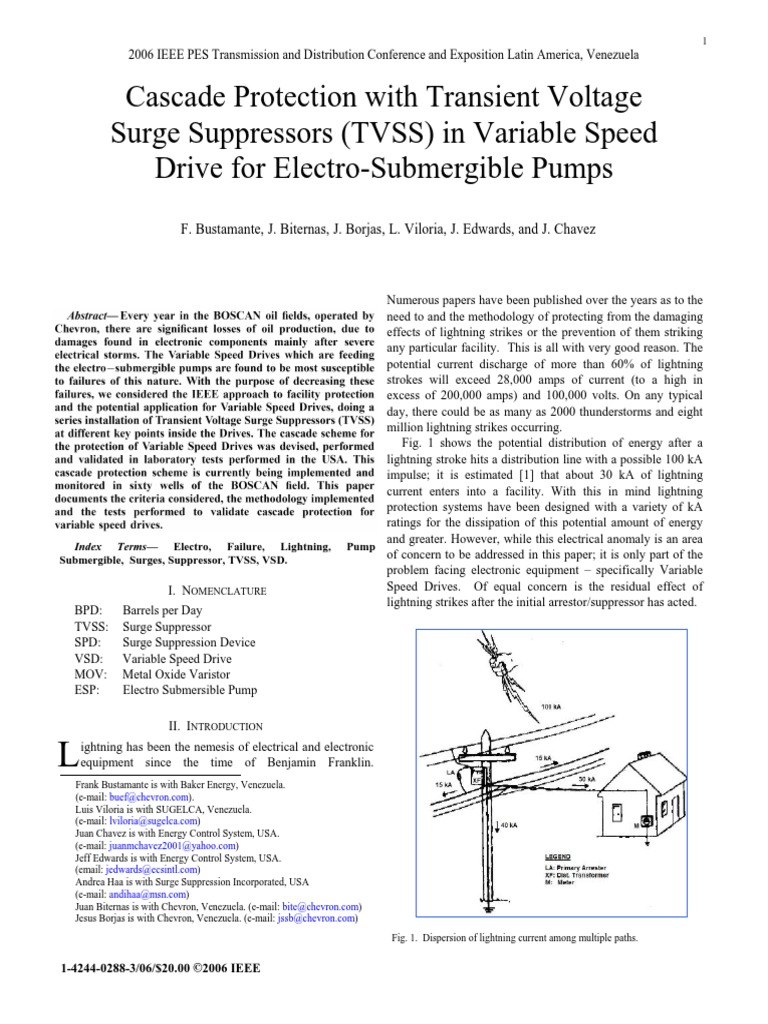 Cascade Protection With Transient Voltage Surge Suppressors (TVSS) in ...