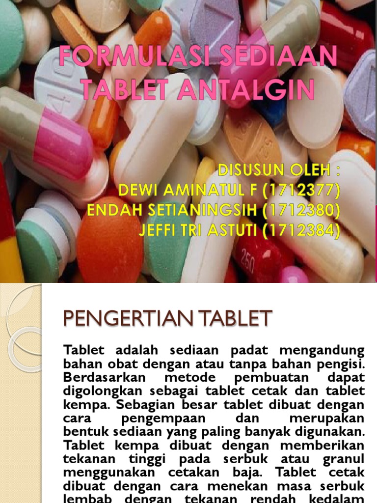 Formulasi Tablet Antalgin | PDF