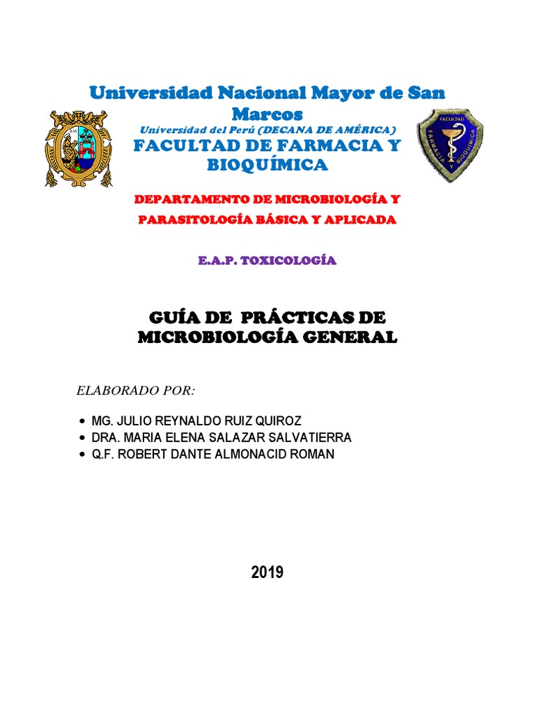 Guia de Practicas Microbiologia 2019 PDF | PDF | Tinción | Esterilización (Microbiología)