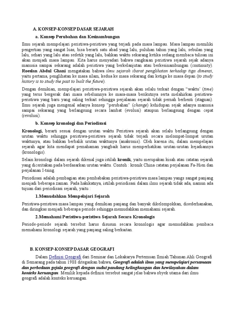Konsep-Konsep Dasar Sejarah | PDF