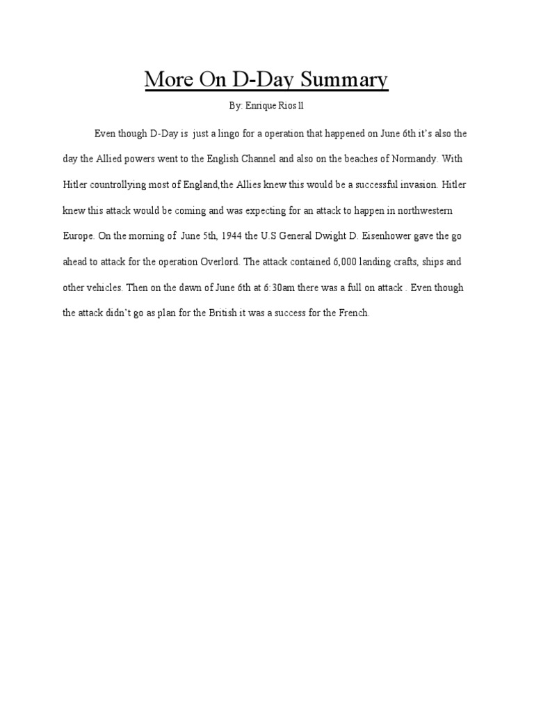 D-Day Invasion Summary | PDF | Travel | History