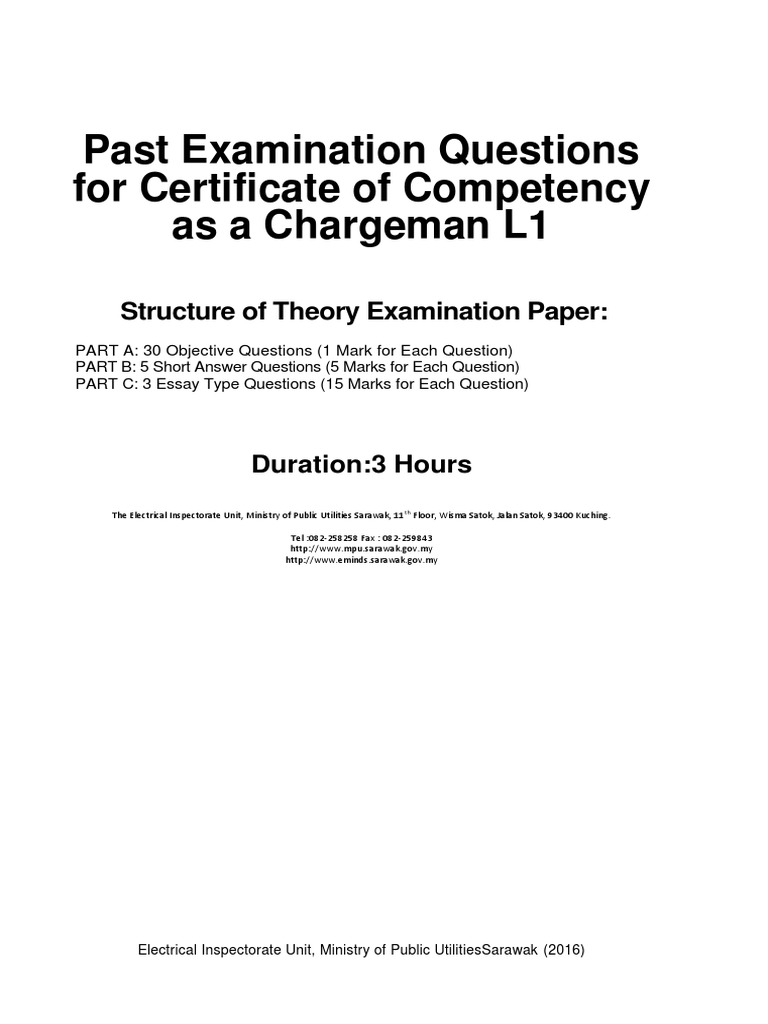 Past Year Q For Chargeman L1 PDF | PDF | Transformer | Electric Current