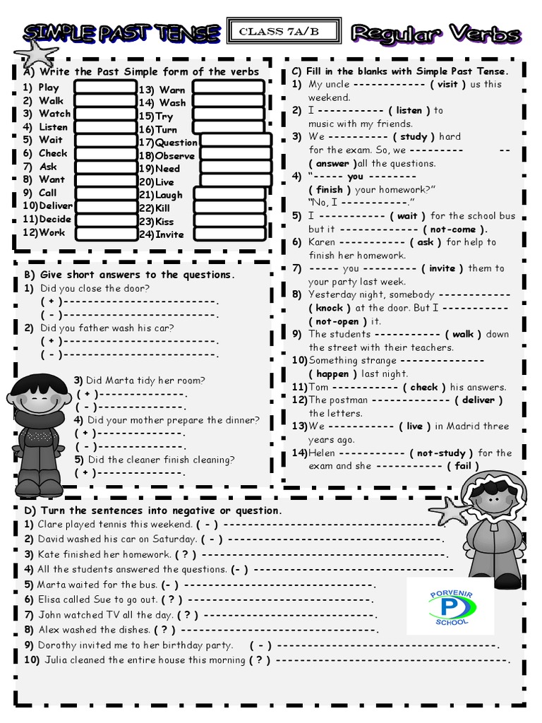 A) Write The Past Simple Form of The Verbs | PDF | Linguistic Typology ...