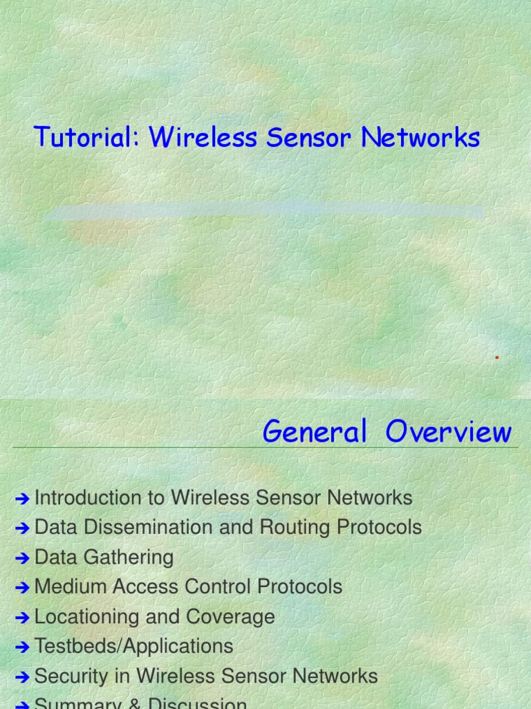 Tutorial Wireless Sensor Networks Download Free Pdf Wireless Sensor Network Wireless Ad