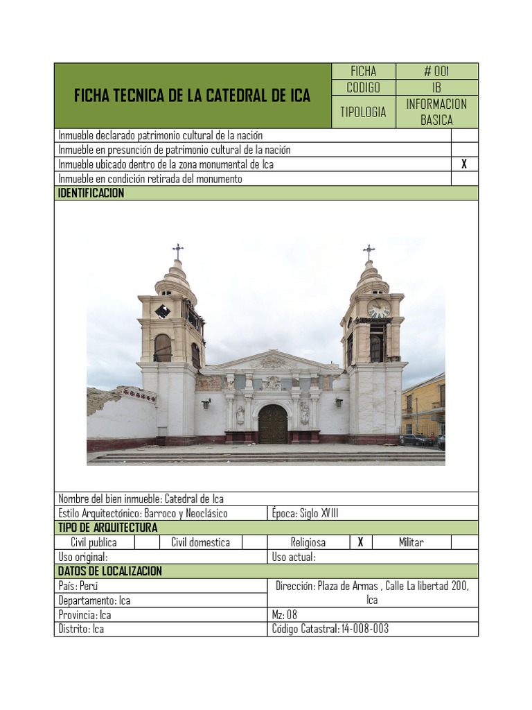 Ficha Tecnica de Informacion Basica | PDF