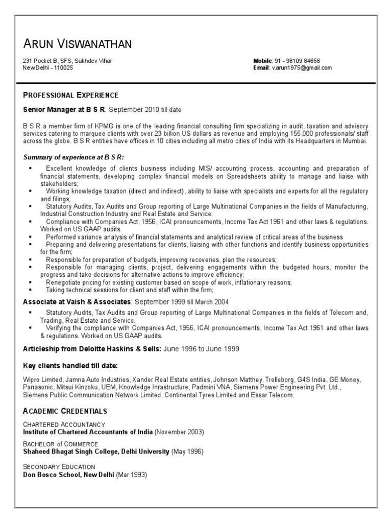 Arun Viswanathan Delhi 10.04 Yrs | PDF | Accounting | Taxes