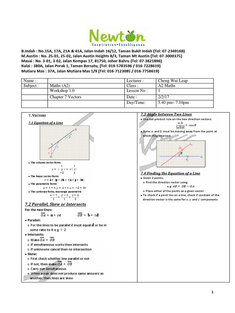 A Levels Maths | PDF | Plane (Geometry) | Vector Space