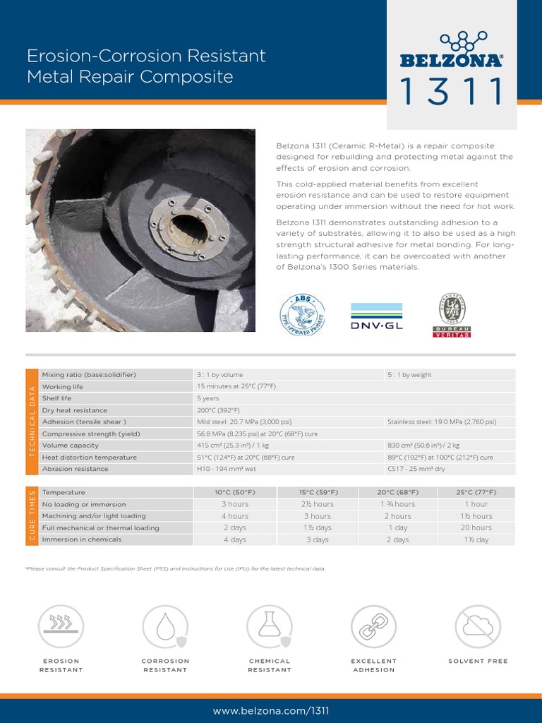 Belzona 1311 Unlocked | PDF | Adhesive | Metals