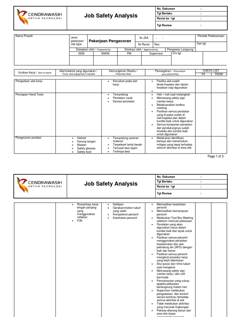 JSA Pengecoran | PDF