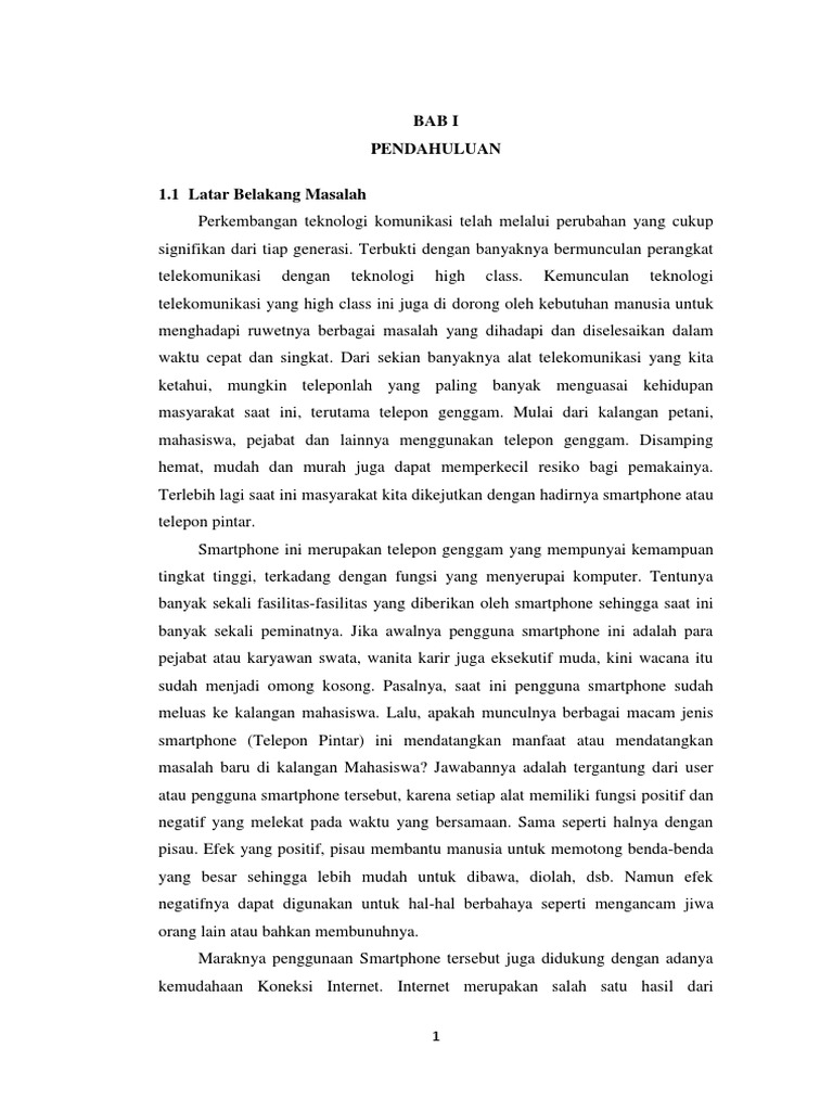 Contoh Bab 1 Tesis | PDF