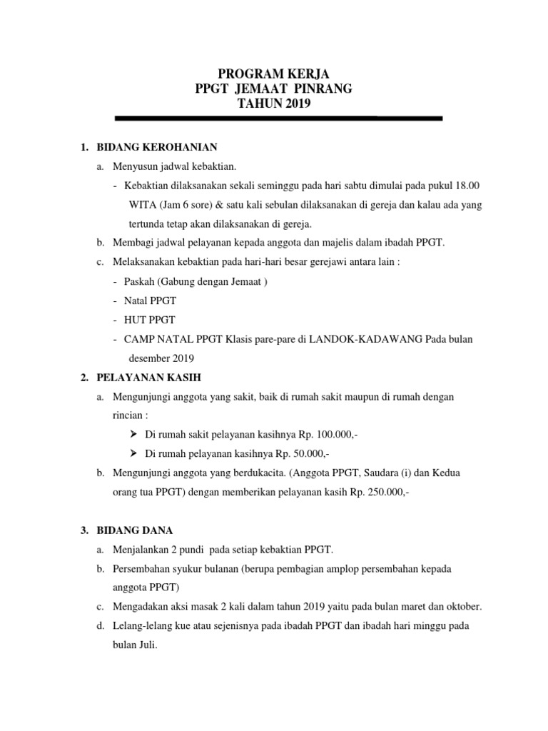 Undangan, LPJ Dan Program Kerja 2019 | PDF