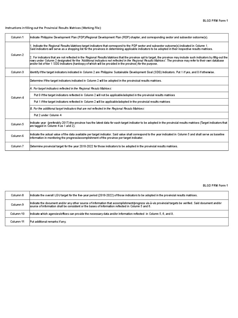 BLGD PRM Form 1 Instructions in Filling Out The Provincial Results ...
