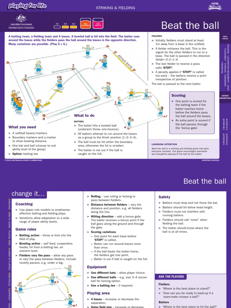 Beat The Ball: Striking & Fielding | PDF | Batting (Baseball) | Sports ...