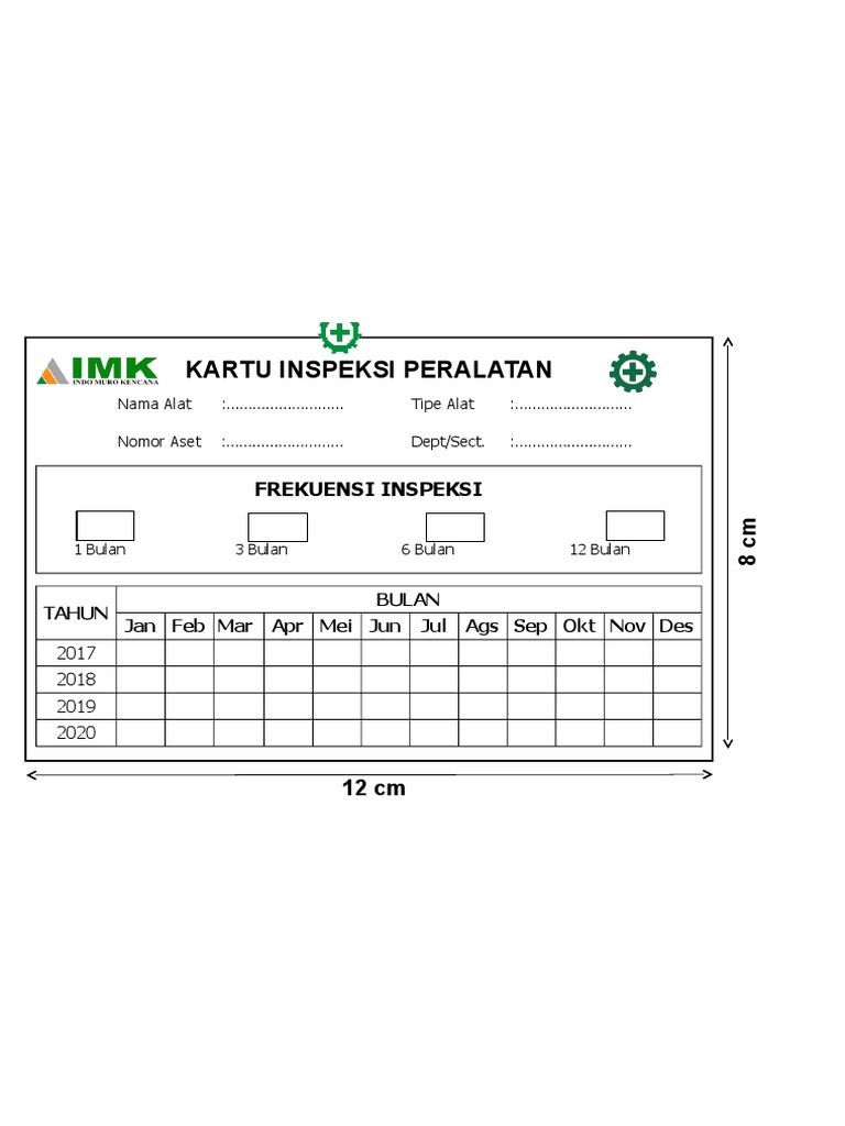 Stiker Inspeksi Peralatan | PDF