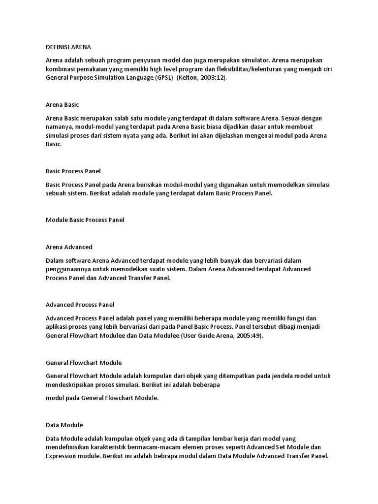 Basic Process Panel Arena | PDF