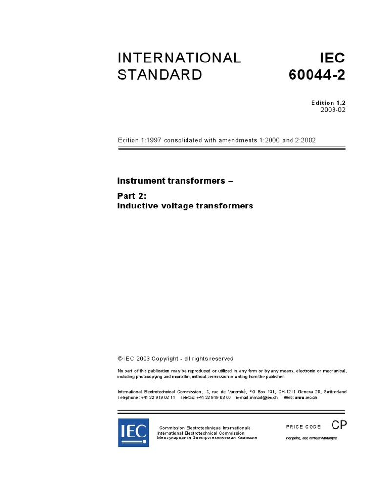 Info Iec60044-2 (Ed1.2) en d-1 PDF | PDF | Transformer | International ...