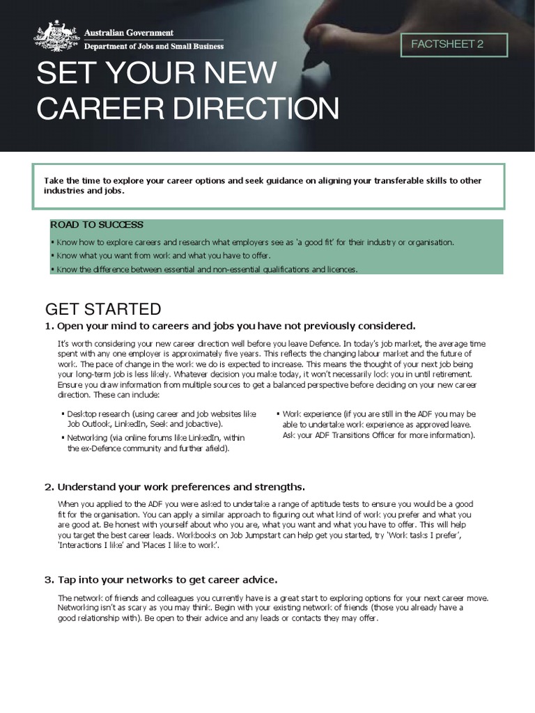 Set Your New Career Direction: Get Started | PDF | Linked In | Employment
