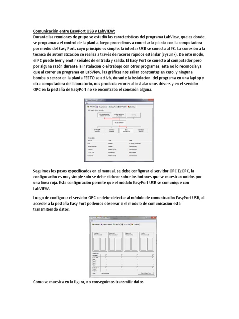 Comunicación Entre EasyPort USB y LabVIEW | PDF