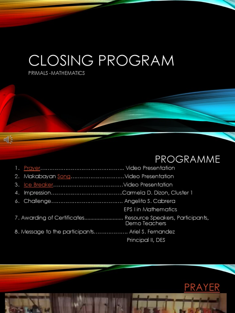 Closing Program: Primals - Mathematics | PDF
