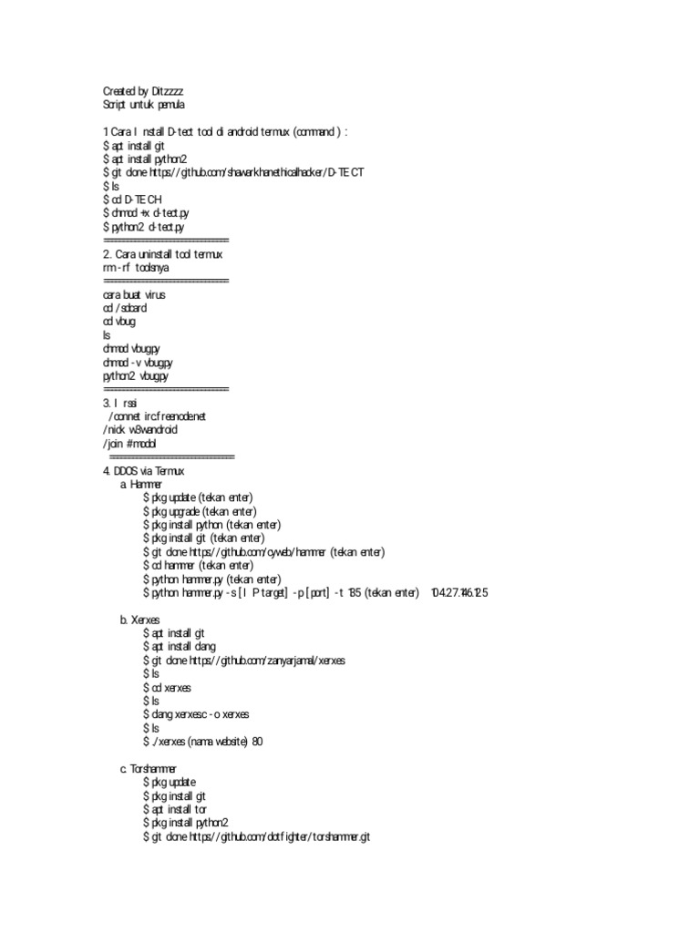 Script Termux by JR - Fakee404 | PDF