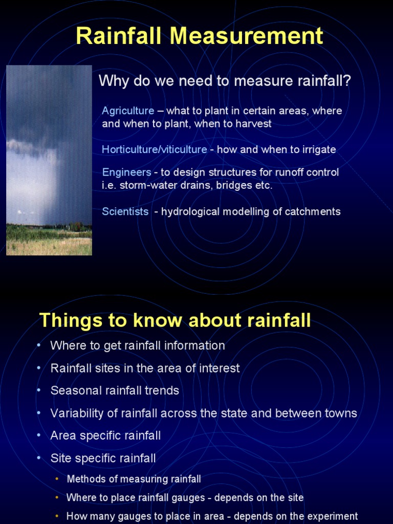 Rainfall Measurement: Why Do We Need To Measure Rainfall? | PDF ...