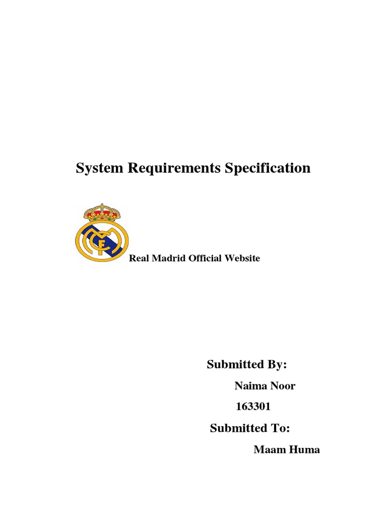 System Requirements Specification: Submitted by | PDF