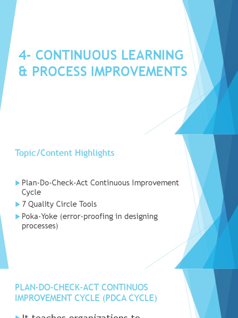 4 - Continuous Learning & Process Improvements | PDF | Innovation ...