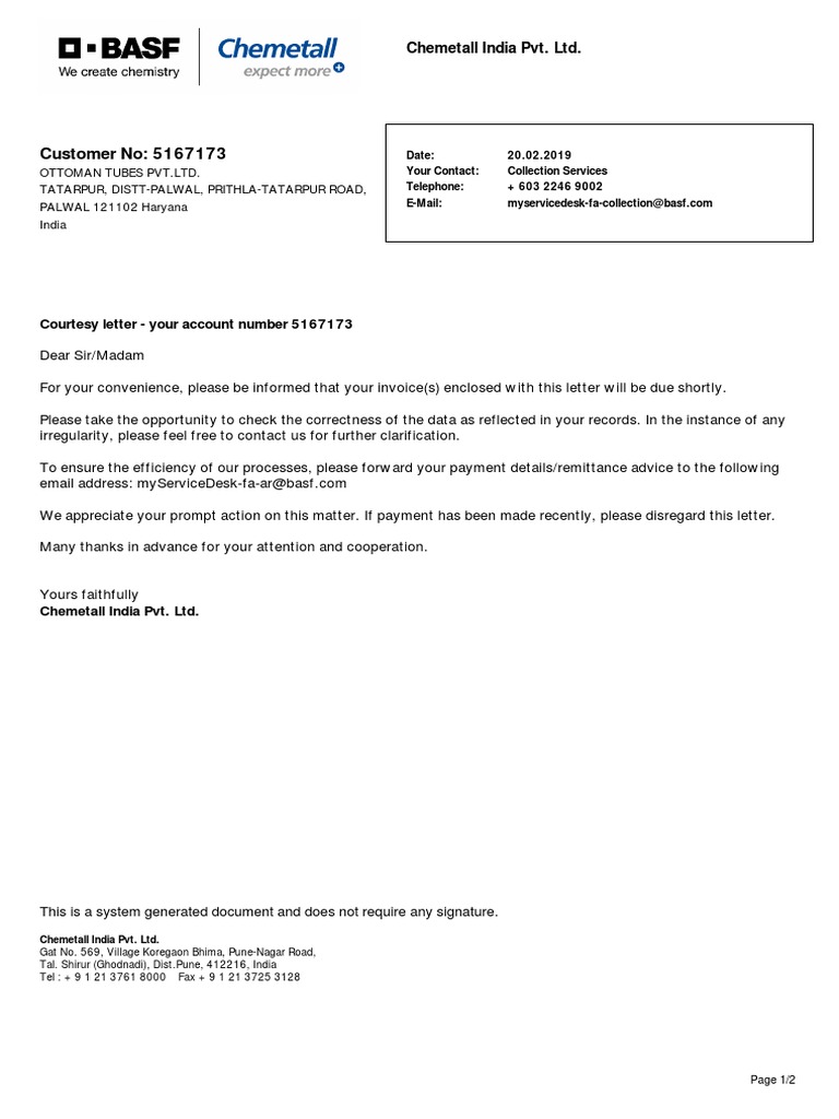 BASF Courtesy Letter in-In0C-0005167173 | PDF